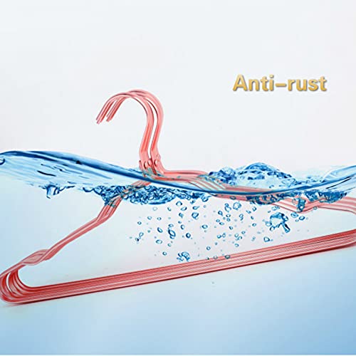 MRBJC Coat Hanger,10/20pcs(41cm),Metal Hangers,Space Saving Clothes Hangers with Notches, Heavy Duty Strong Wire Hanger for Shirt,Dress,Jacket Pink