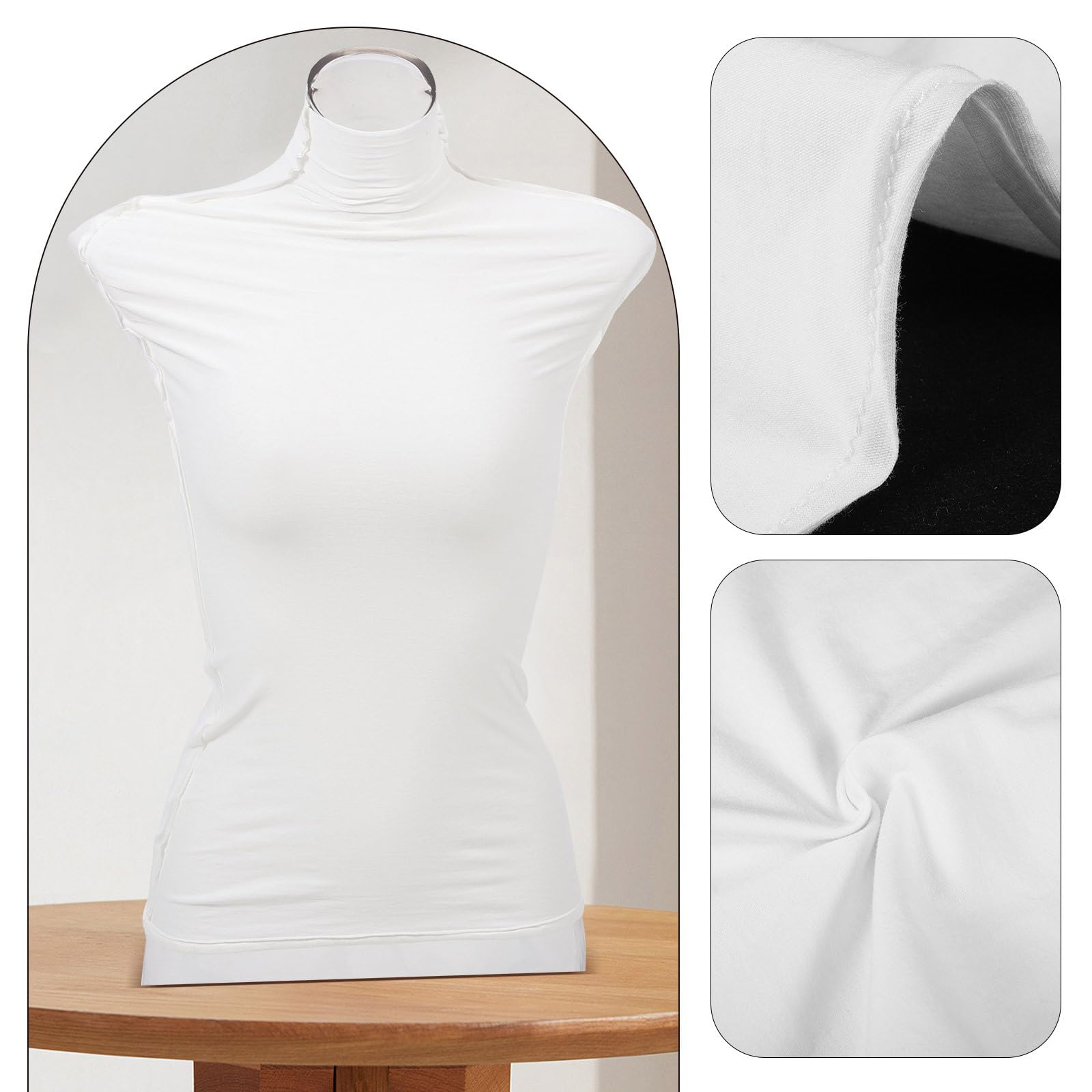 Baluue Superb Fabric Cover Female Model Cloth Accessories for Upper Body Dress Stand Form Mannequin Model ( Mannequin NOT Included ) White