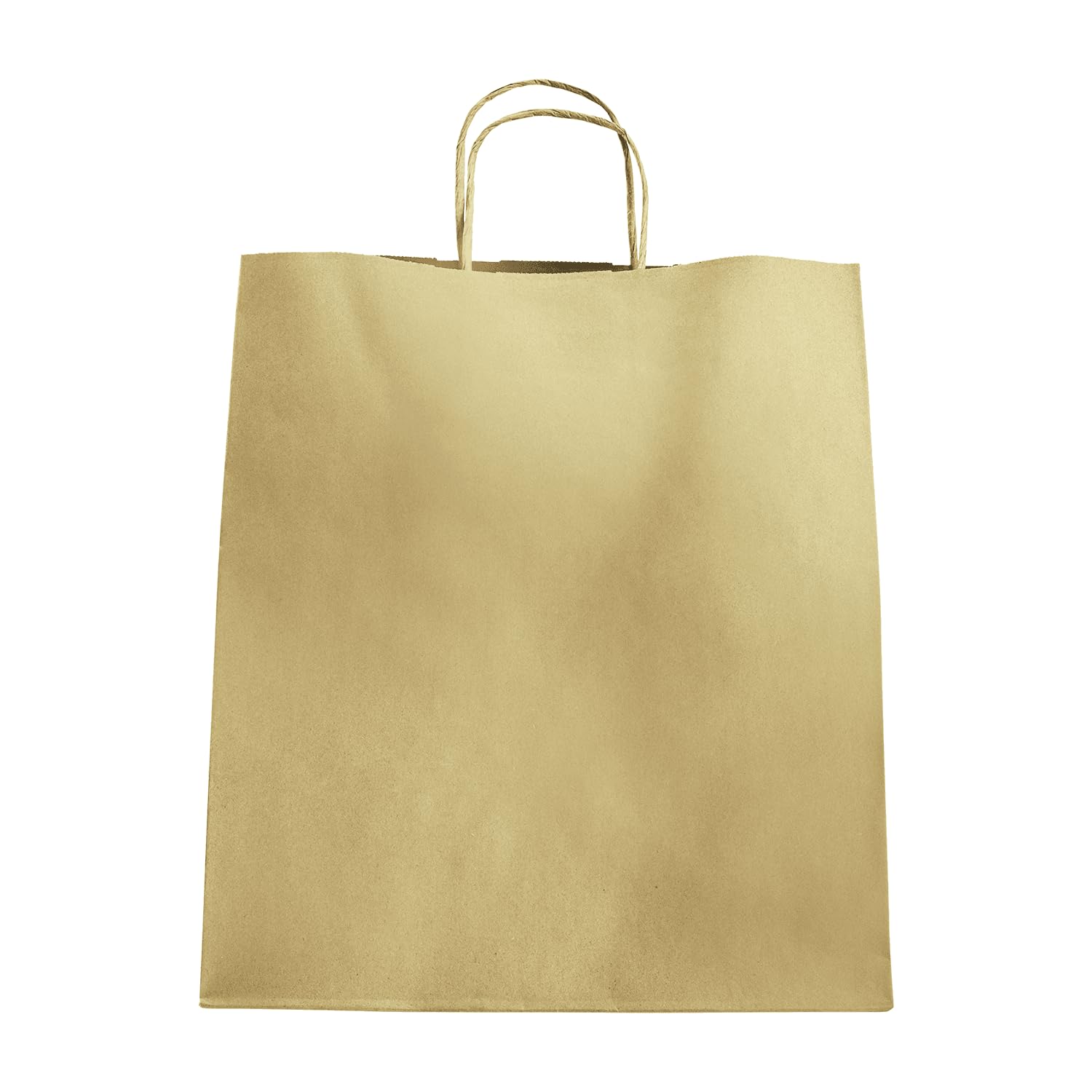 Karat HUNTINGTON (XL) Kraft Paper Shopping & Gift Bags with Handle, Strong Twisted Handle, Perfect for Retail & Small Business, Sturdy & Recyclable, Ideal for Groceries, Clothing - 200 pcs, FP-SB130