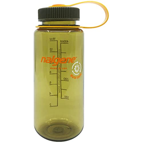 Nalgene Sustain Tritan BPA-Free Water Bottle Made with Material Derived From 50% Plastic Waste, 16 OZ, Wide Mouth