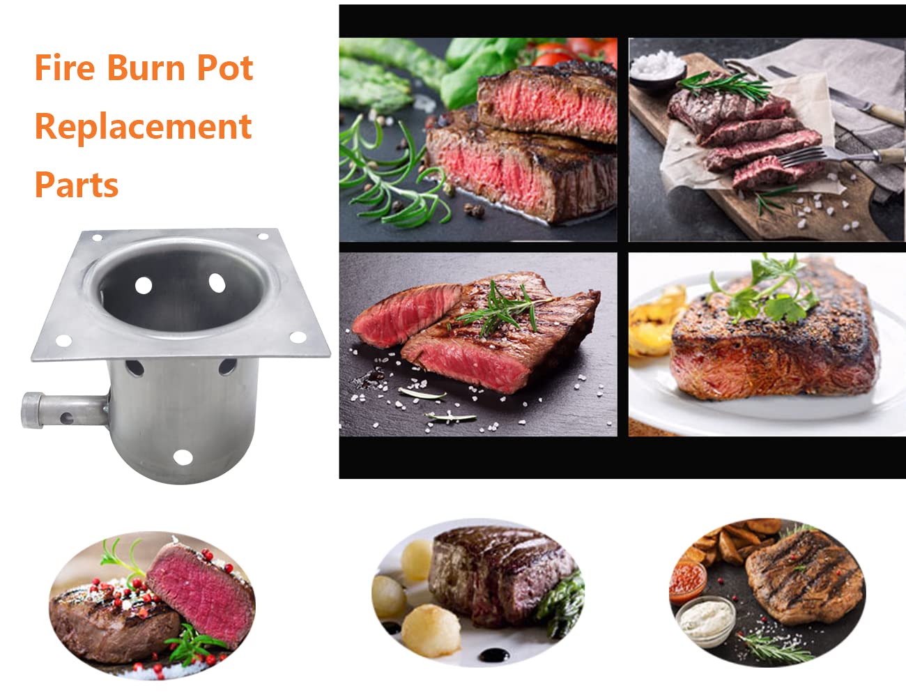 FCCUM Fire Burn Pot Replacement Parts for Traeger Pellet Grill,Compatible with Traeger Grill and Most Pit Boss Grills