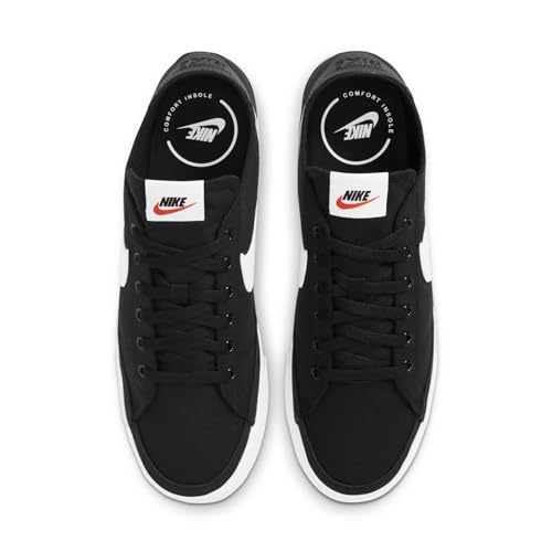 Nike Men's Low-Top Sneakers Solid, Black White Gum Light Brown, 9.5