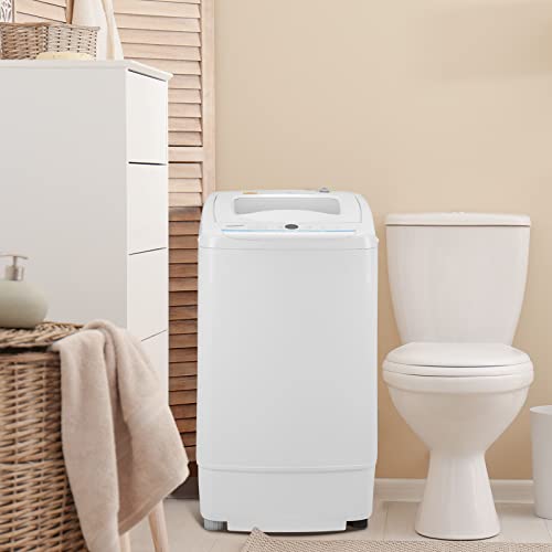 COMFEE’ Portable Washing Machine, 0.9 Cu.ft Compact Washer With LED Display, 5 Wash Cycles, 2 Built-in Rollers, Space Saving Full-Automatic Washer, Ideal for RV/Dorm/Apartment, Ivory White