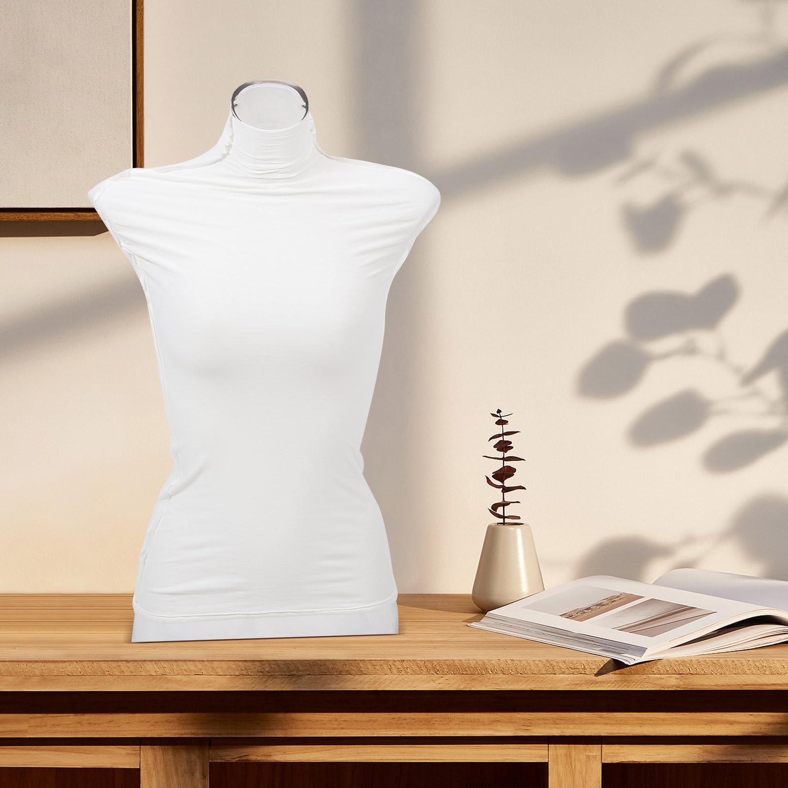 Baluue Superb Fabric Cover Female Model Cloth Accessories for Upper Body Dress Stand Form Mannequin Model ( Mannequin NOT Included ) White