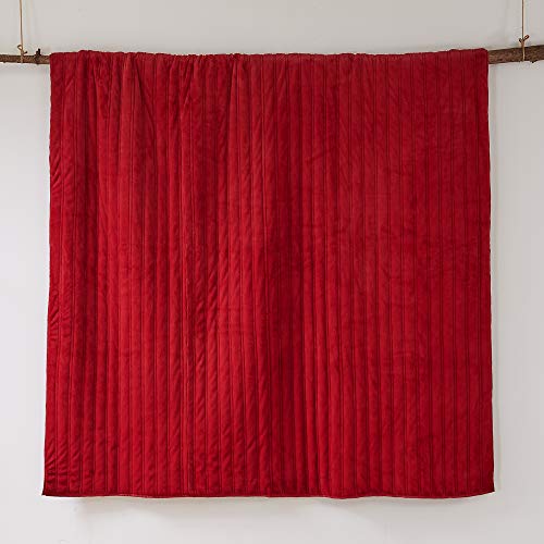 Levtex Home - Faux Fur King Quilt - Red - Quilt (106 x 92 in.) - Polyester Faux Fur