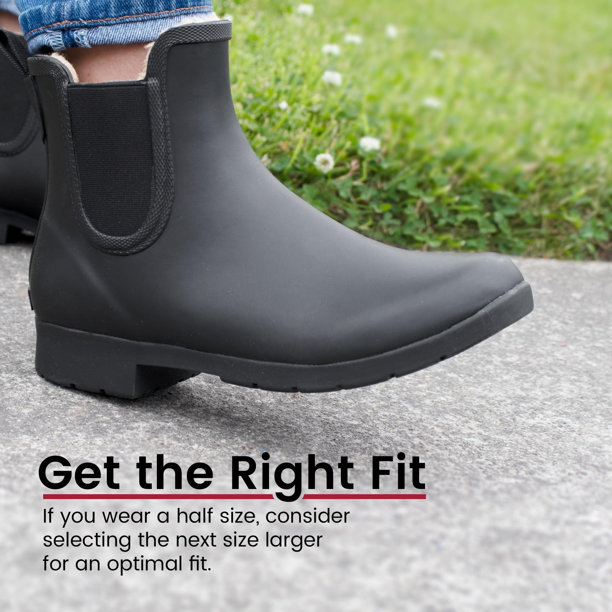 Chooka Women's Waterproof Plush Chelsea Bootie Chelsea Boot, Delridge Black, 7 M