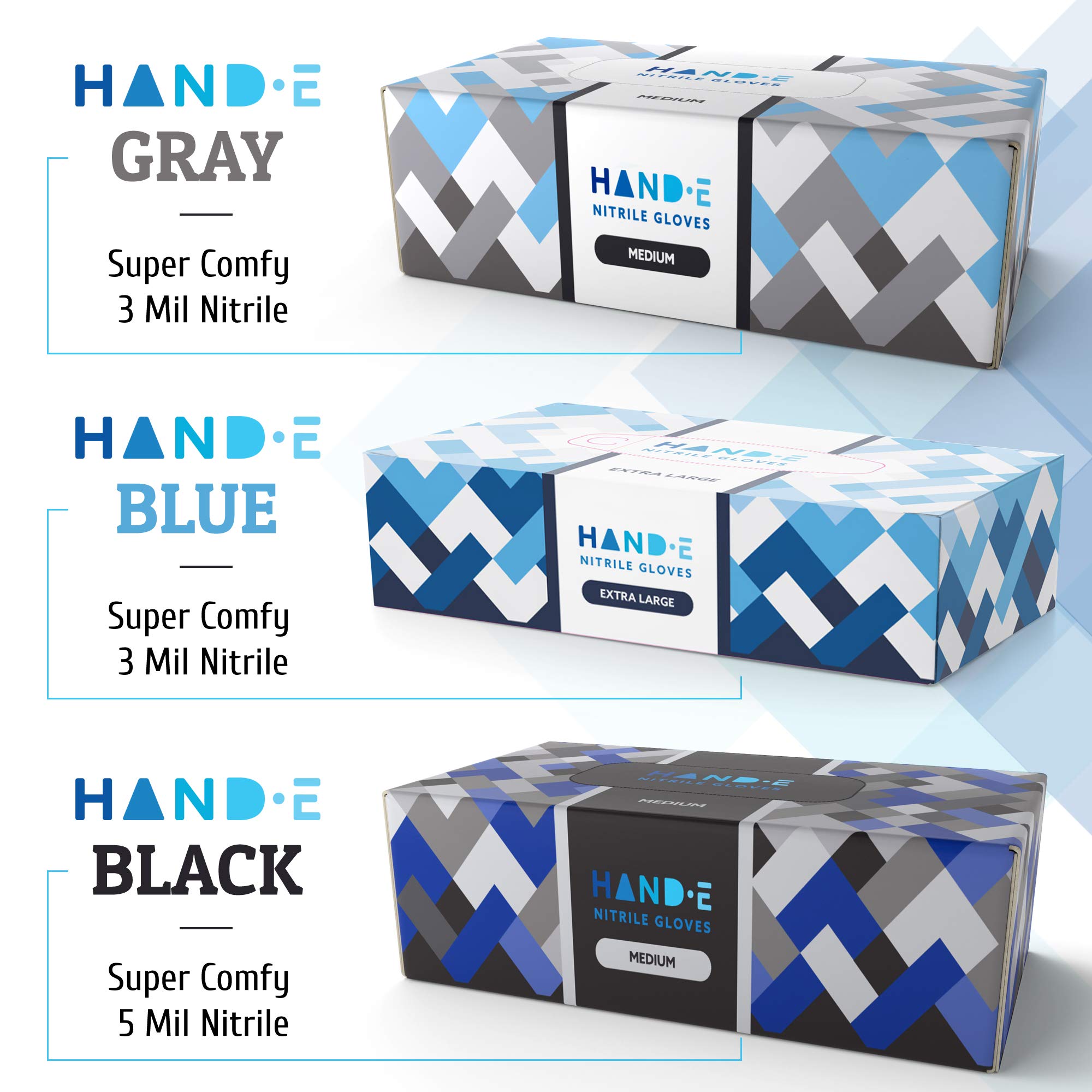 Hand-E Touch Blue Nitrile Disposable Gloves X Small 100 Count - Latex Free Medical Exam Gloves, Powder Free Food Safe Cooking Gloves
