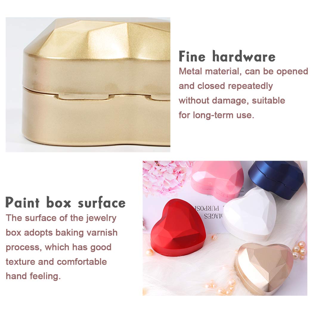 iSuperb Pendant Necklace Box with LED Light Heart Shape Jewelry Gift Box Bracelet Case for Anniversary Wedding Engagment (Blue)