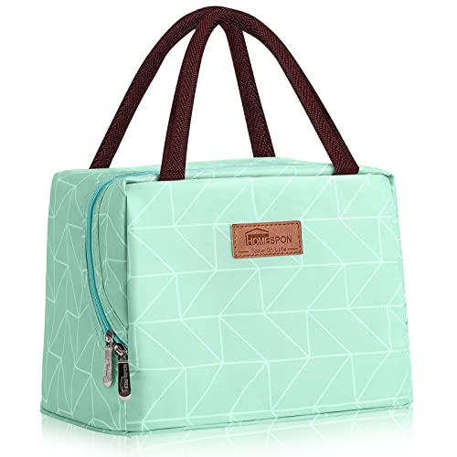HOMESPON Insulated Lunch Bag for Women Men Lunch Box Cooler Aesthetic Lunch Tote with Pocket for Work Picnic (Green)