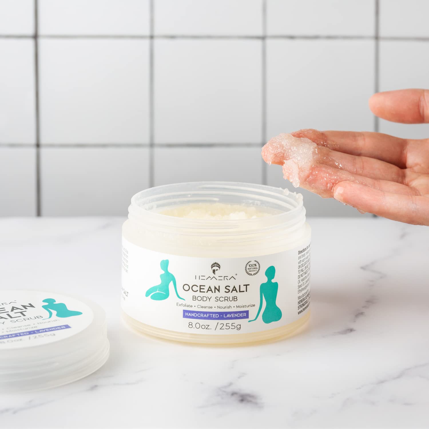 Ocean Salt Body Scrub, Handcrafted scrub with Lavender oil, Scrub with Essential Oils, Detox body scrub, Exfoliating Salt Scrub to Exfoliate & Moisturize Skin, Deep Cleansing