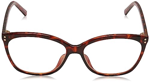 Kate Spade New York Women's Milena Blue Light Reading Glasses Cat Eye, Dark Havana/Demo Lens, 55mm, 15mm + 2.5