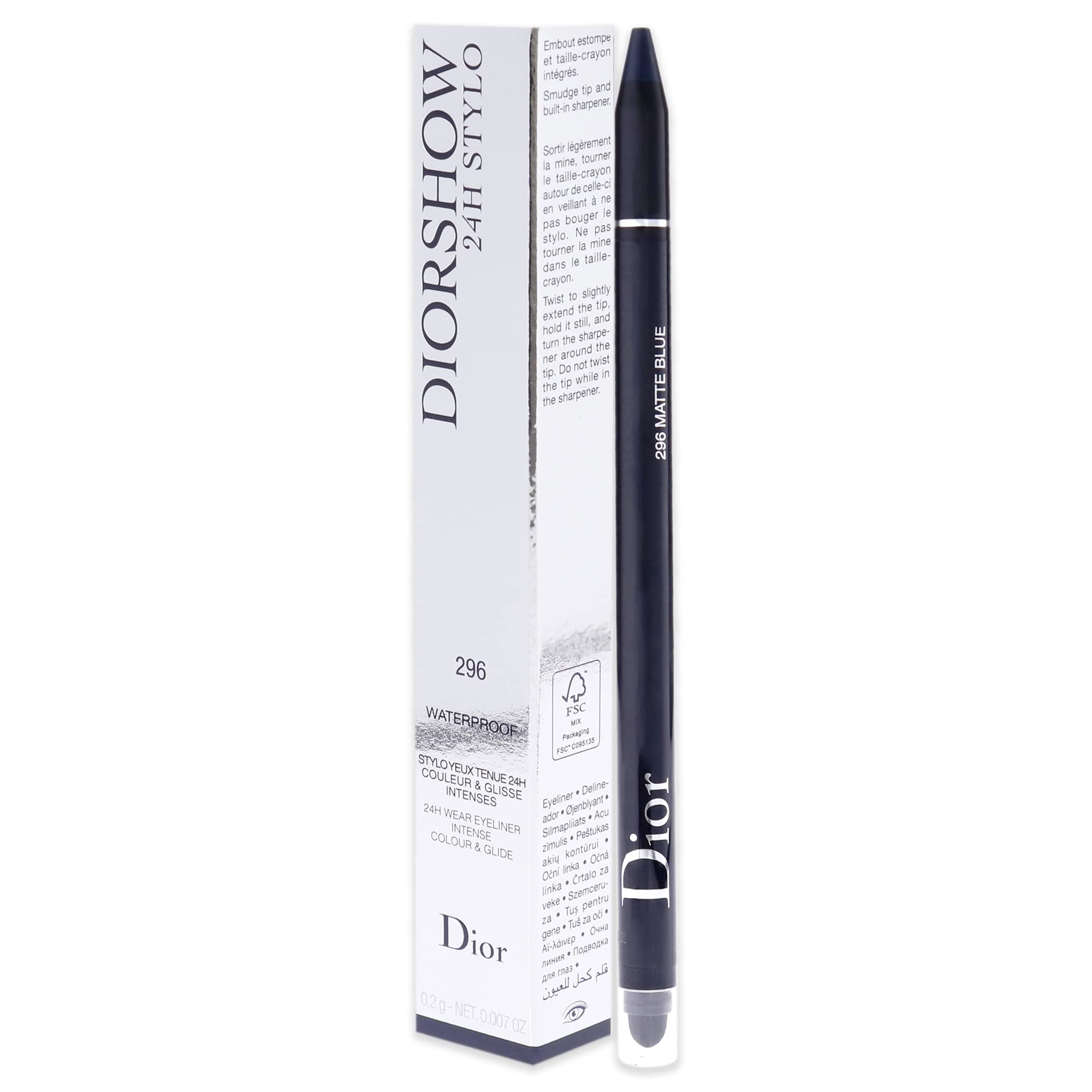 Christian Dior Diorshow 24H Stylo Waterproof Eyeliner - 296 Matte Blue Women 0.01 oz