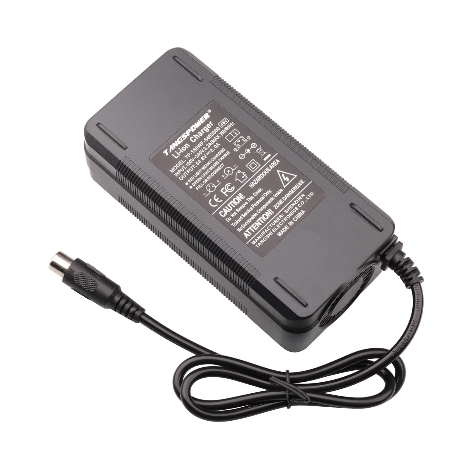 54.6V Adapter Charger 13S 48V DC/XLR/RCA Connector Jack for 48V 10Ah 12Ah 15Ah 20Ah Battery Pack Charger (54.6V 3A RCA100 Plug)