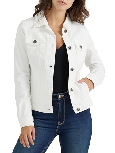 Wrangler Authentics Women's Stretch Denim Jacket, Off-White, Large