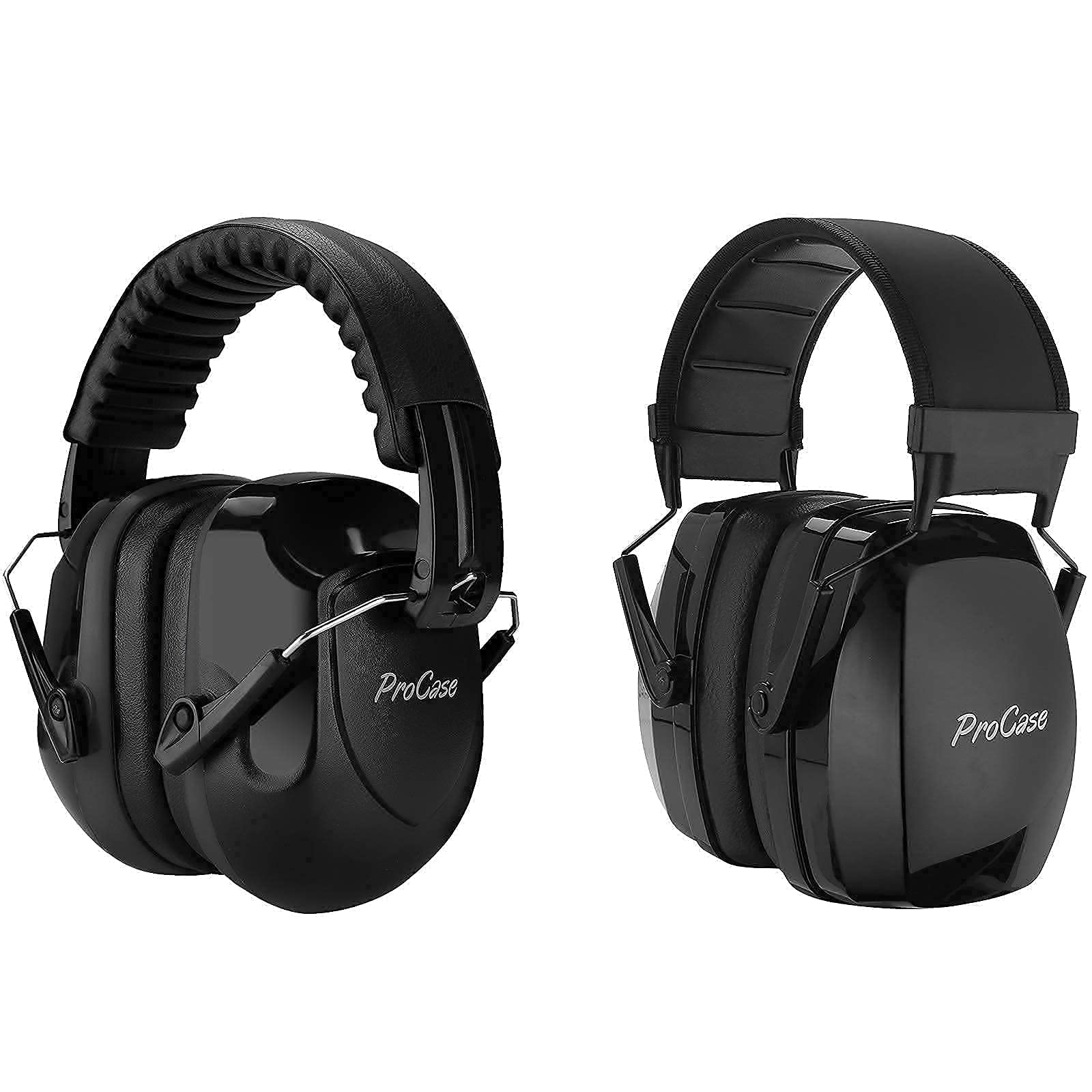 ProCase Noise Reduction Ear Muffs, NRR 28dB Shooters Hearing Protection Headphones Bundle with NRR 35dB Professional Noise Cancelling Ear Defenders for Construction Work Shooting Range Hunting