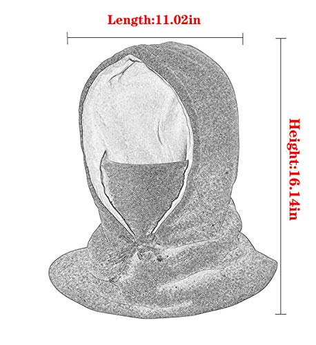 Balaclava Fleece Hood - Windproof Face Ski Mask Soft Fleece Construction for Men and Women Black