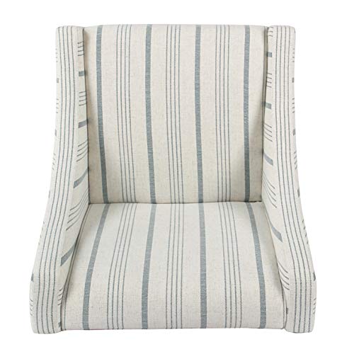 HomePop Modern Swoop Arm Accent Chair, Blue Stripes