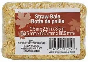 Fall Thanksgiving Harvest Mini Straw Hay Bale Sunni Sunflowers Natural Decorations Home Craft Display ~ Bundle of 4