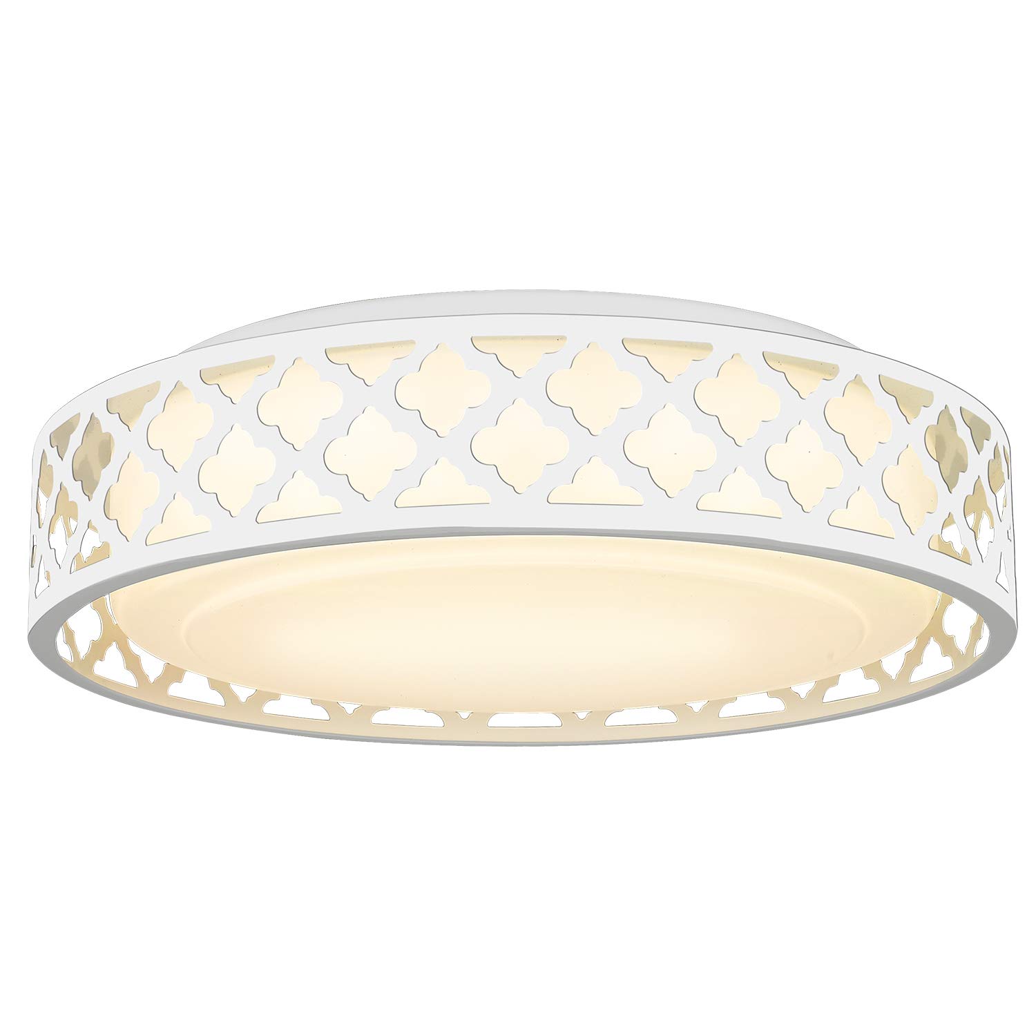 VICNIE Flush Mount LED Ceiling Light Fixture, 14inch 20W 1400 Lumens Ceiling Lamp, Dimmable 3000K Warm White, White Finish, ETL Listed for Kitchen, Hallway, Bedroom, Laundry