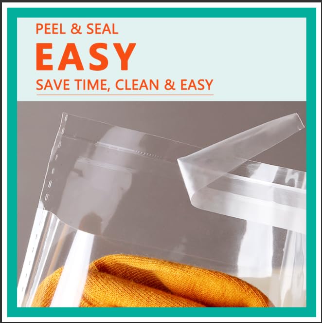 iMailer - 100 Pcs - 9" x 12" Clear Plastic Cellophane Bags - Resealable Self Sealing Cello Poly Bags for A4, Letter Sized Documents, Art Print, Clothing