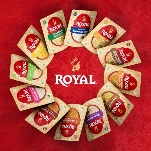 Royal Yellow Saffron Basmati Rice - Ready to Heat Basmati Rice - (4 Pack) 8.5 oz Microwaveable Pouch