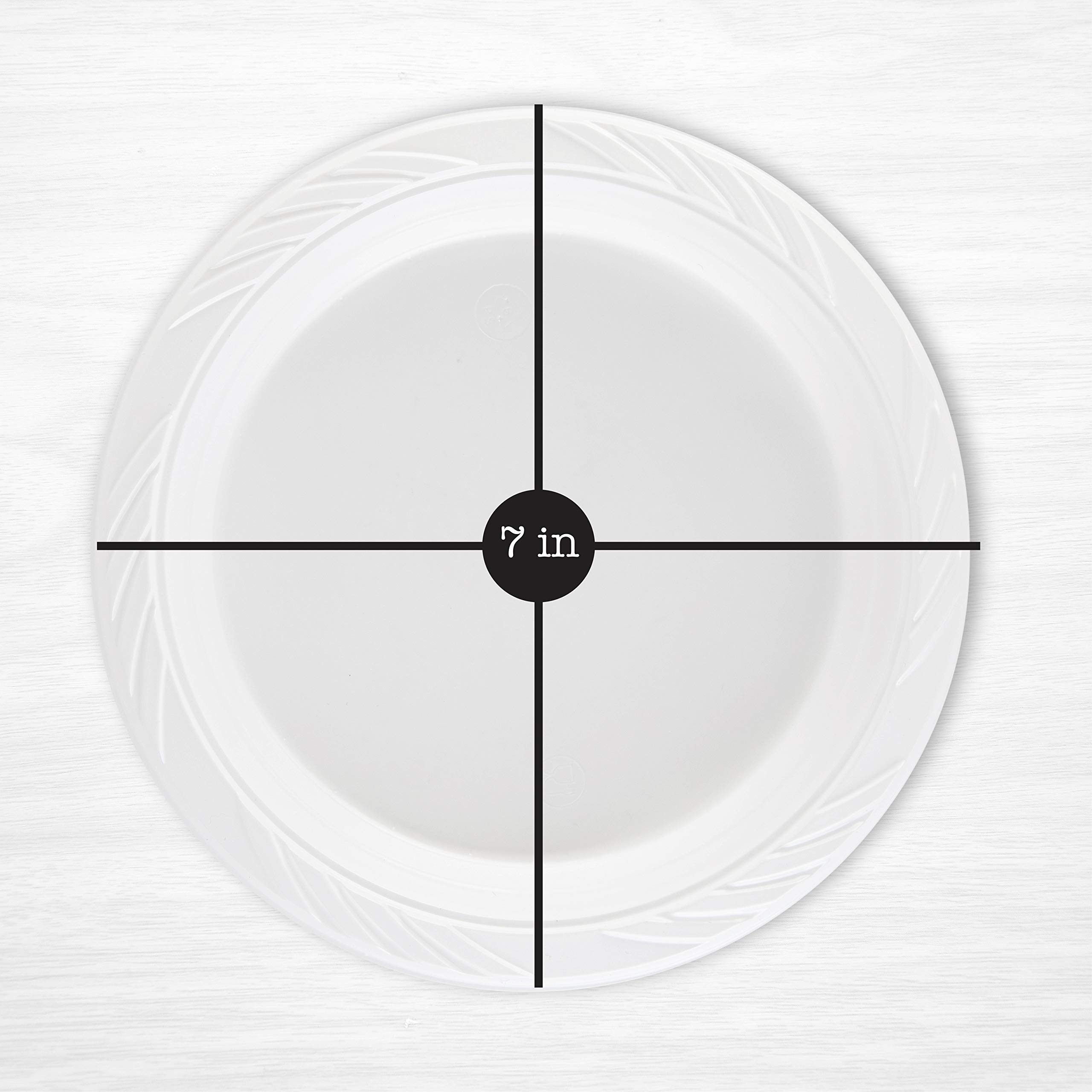 PLASTICPRO 200 Count Disposable 7 Inch White Plastic Plates