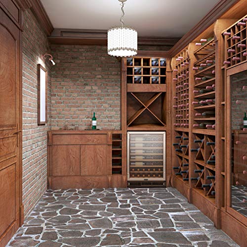 Galanz GLW57MS2B16 47 Bottle Built in Wine Refrigerator, Digital Temperature Control, White LED Interior Lighting, 5.7 Cu. Ft., Stainless Steel