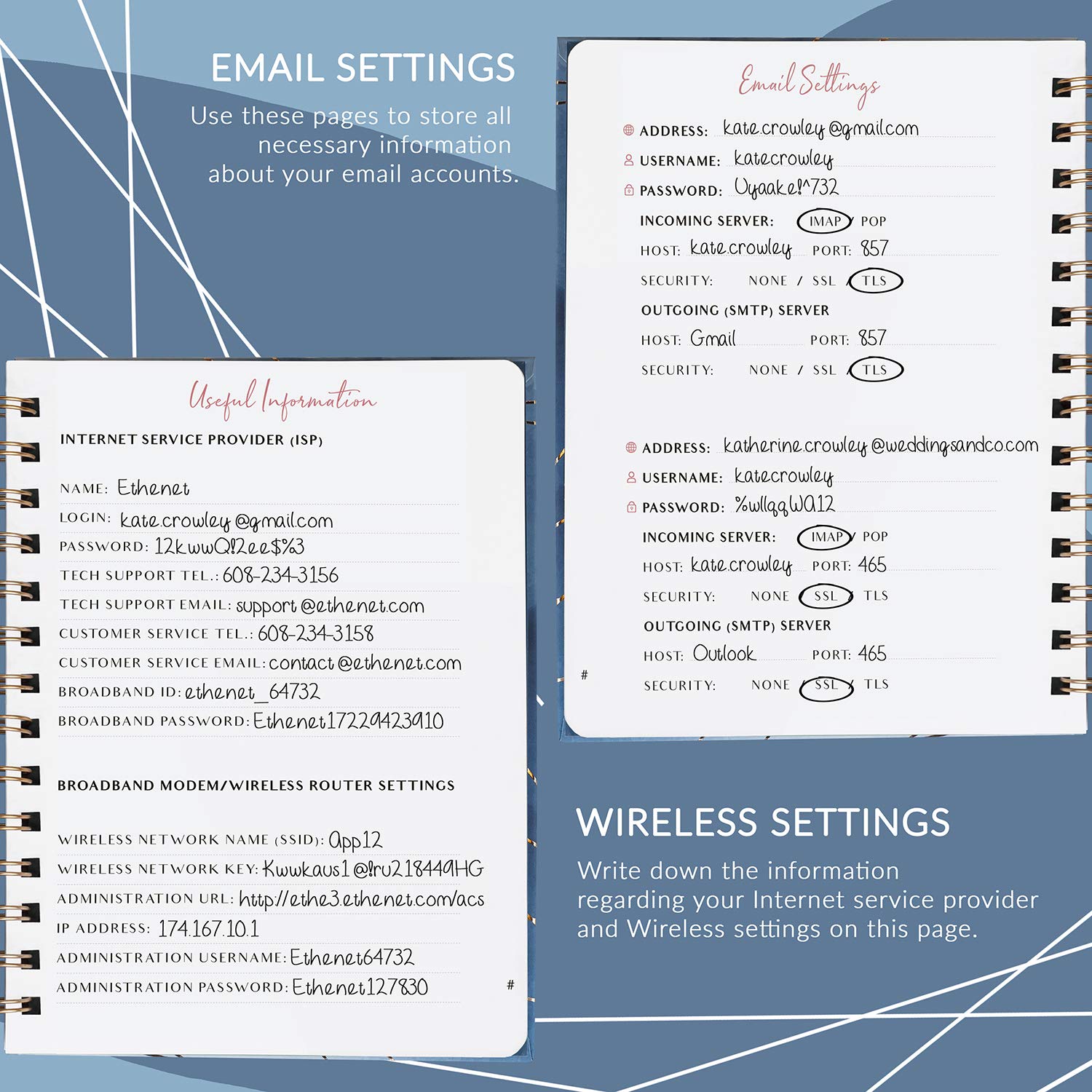 PLANBERRY Password Book Premium – Alphabetized Internet Address Organizer with A-Z Tabs – Website & Computer Password Keeper with Alphabetical Tabs – 6.2x7.7″, Hardcover (Ocean Depths)