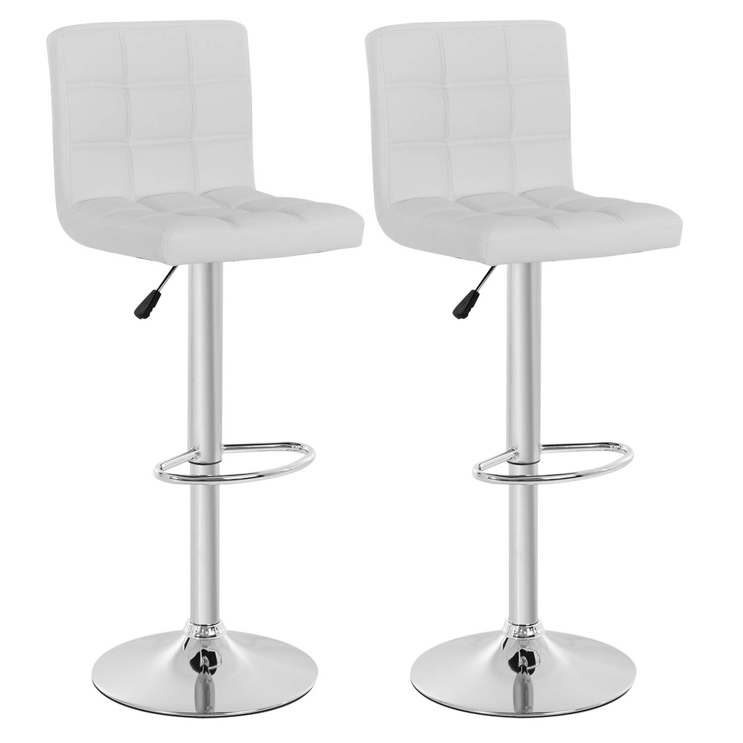 BestOffice Counter Height Bar Stool Set of 2 Barstools Modern Swivel Bar Stool Hydraulic Home Kitchen Stools Height Adjustable PU Leather Bar Chairs Dining Room Chairs
