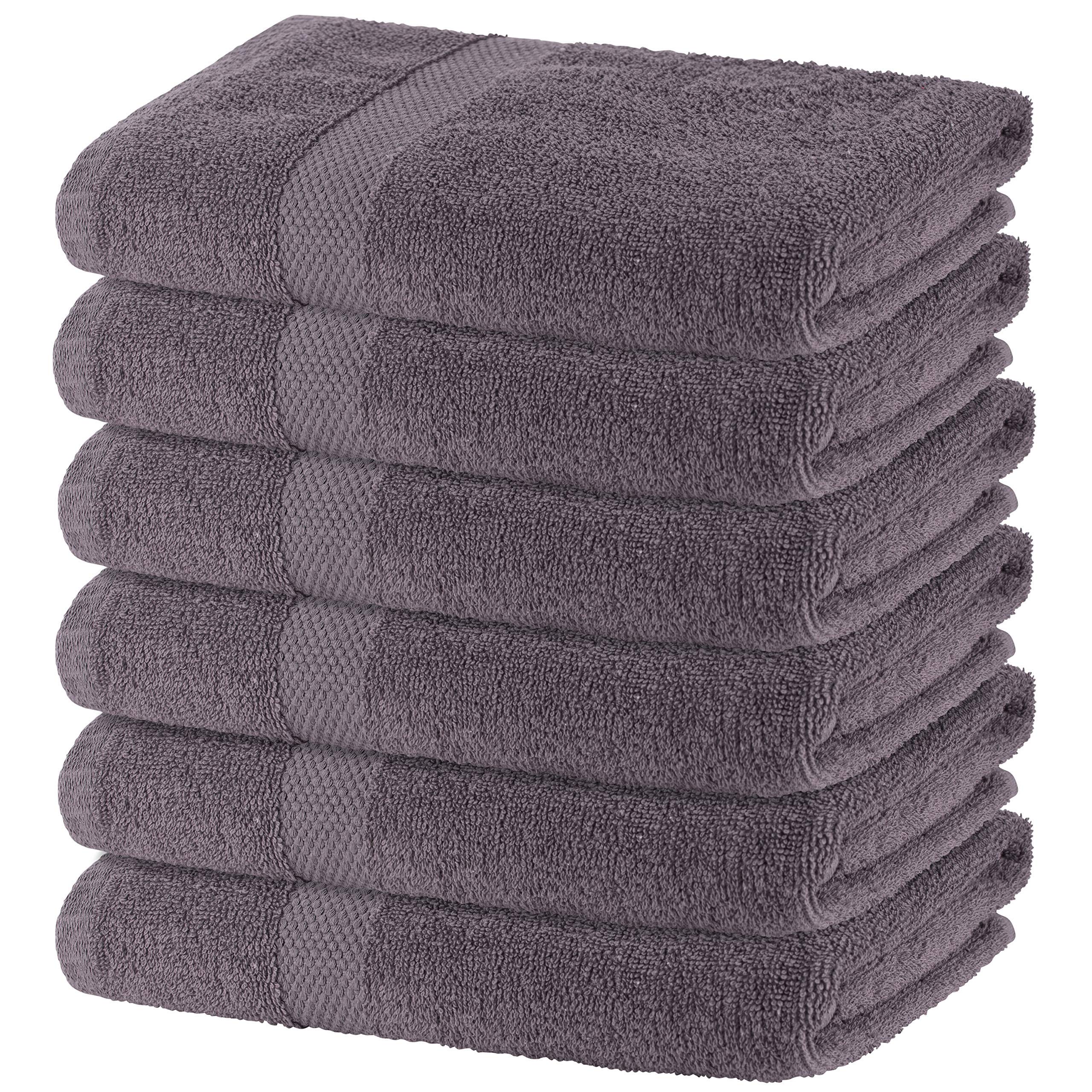 GREEN LIFESTYLE Soft Cotton Towels for Pool, Spa, and Gym Lightweight and Highly Absorbent Quick Drying Towels (24" x 48", Charcoal)
