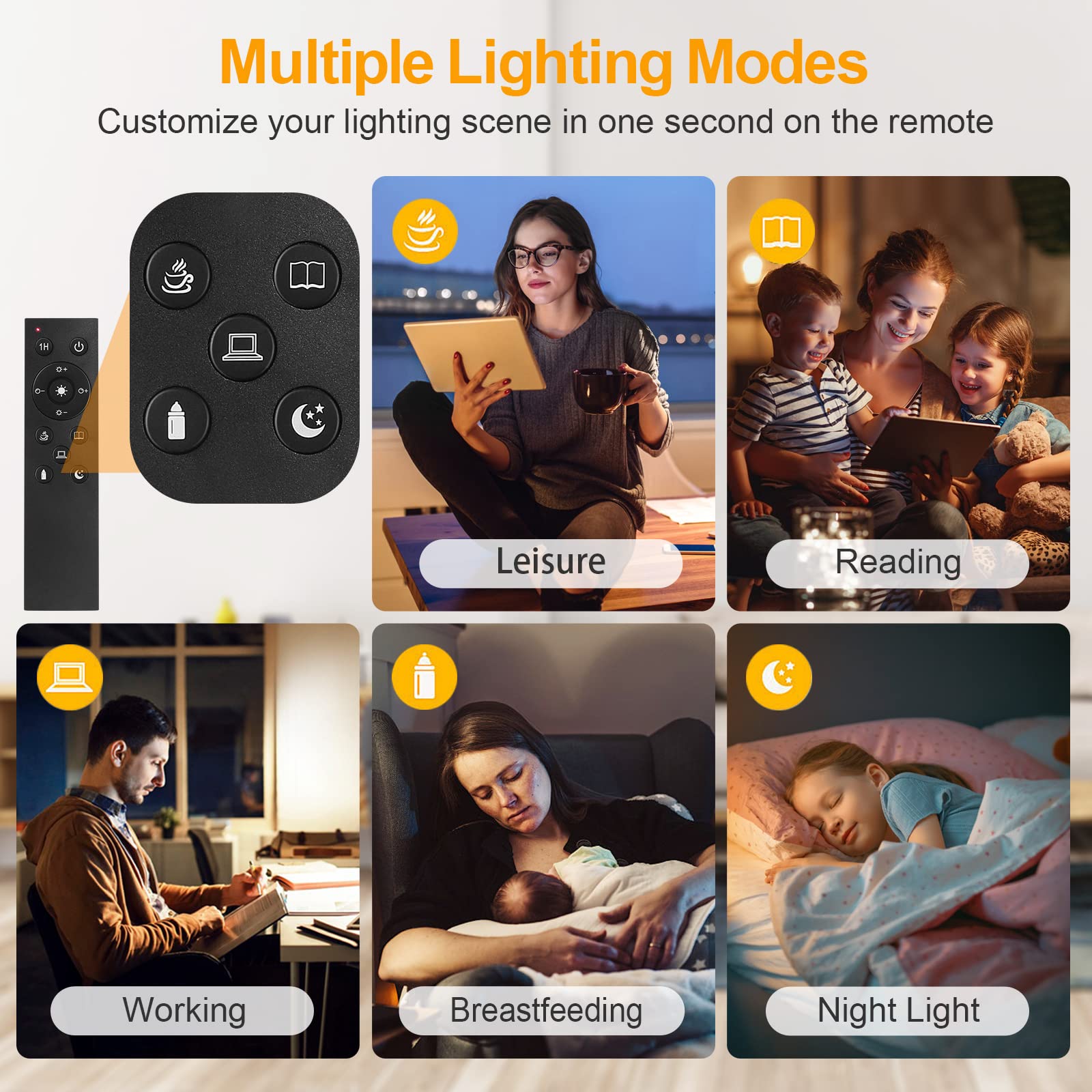 OUTON Floor Lamp, 30W/3000LM LED Modern Torchiere Sky Lamp, Bright Dimmable Standing Tall Lamp with 4 Color Temperatures, Remote Touch Control, 1 Hour Timer for Living Room Bedroom Office, White