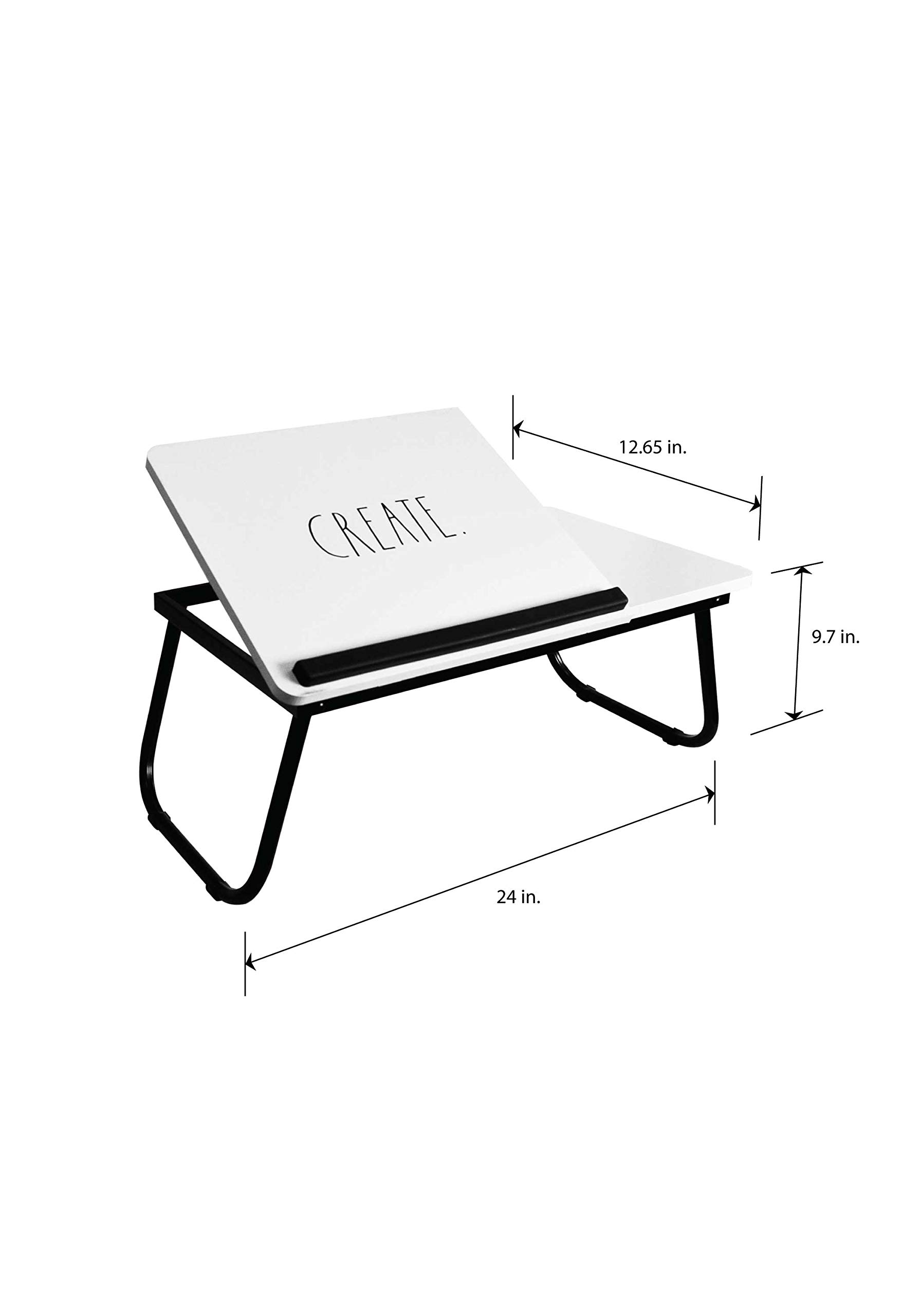 Rae Dunn Folding Laptop Lap Desk - Wooden Work Table and Stand for Couch, Bed and Sofa Computer Use - Folding Legs, Adjustable Tilt - Use as Reading and Breakfast Tray