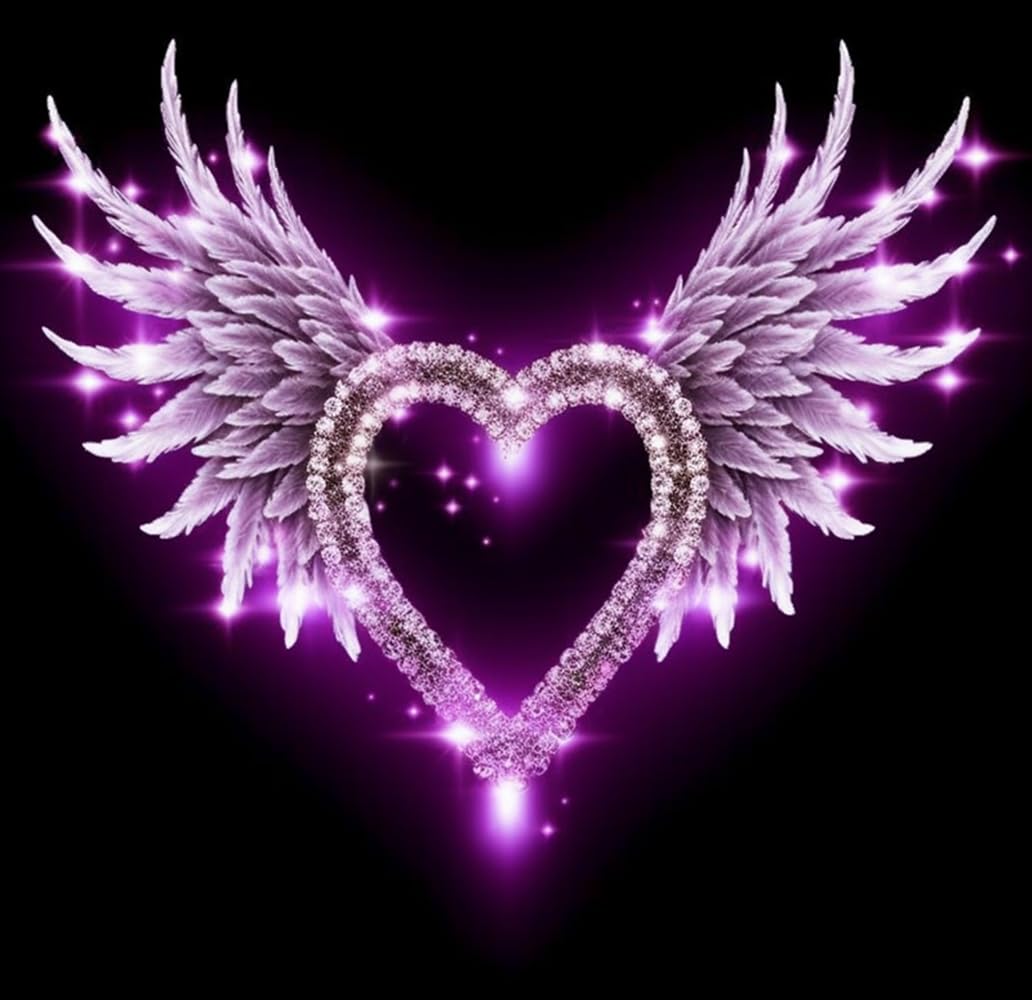 MaiYiYi Love Wings Paint with Diamonds 5D Full Round Diamond Painting Angel Love Wings Crystal Diamond Painting Set Diamond Painting Dots Art for Adult Kids Wall Art Decor (30X30 CM)