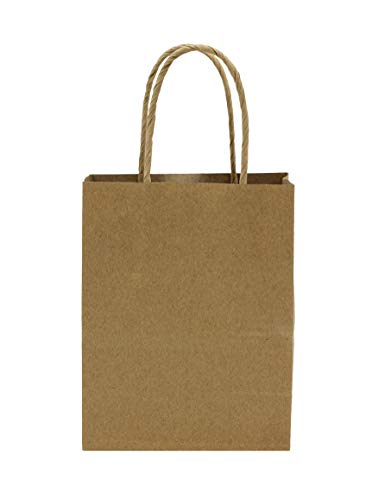 Creative Hobbies Small Kraft Paper Gift Handle Bags - Weddings, Favors, Goody Bags - Wholesale Pack of 25 Bags