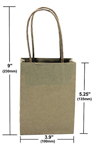 Creative Hobbies Small Kraft Paper Gift Handle Bags - Weddings, Favors, Goody Bags - Wholesale Pack of 25 Bags