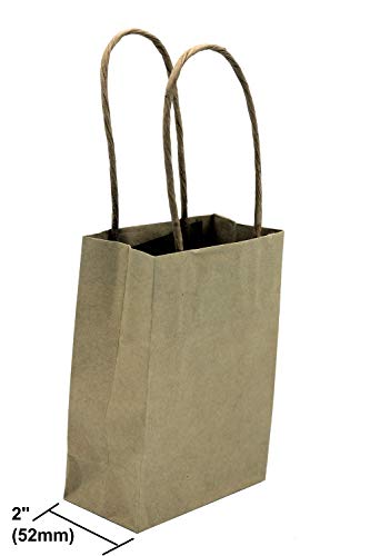 Creative Hobbies Small Kraft Paper Gift Handle Bags - Weddings, Favors, Goody Bags - Wholesale Pack of 25 Bags