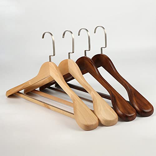 Yu2d 🌹🌹 High-Grade Wide Shoulder Wooden Coat Hangers - Solid Wood Suit Hanger(G)