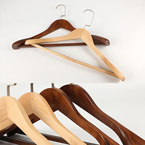 Yu2d 🌹🌹 High-Grade Wide Shoulder Wooden Coat Hangers - Solid Wood Suit Hanger(G)
