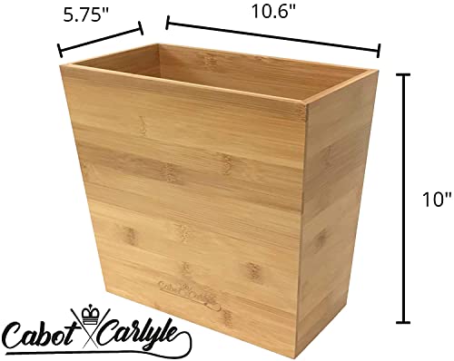 Bamboo Bathroom Accessories Set with Bamboo Trash Can 5 Piece Complete Wood Boho Bathroom Accessory Set Toiletry Box Toothbrush Holder Liquid Bamboo Soap Dispenser Wood Towel Tray Bamboo Decor