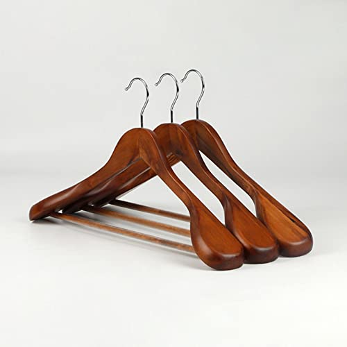 Yu2d 🌹🌹 High-Grade Wide Shoulder Wooden Coat Hangers - Solid Wood Suit Hanger(G)
