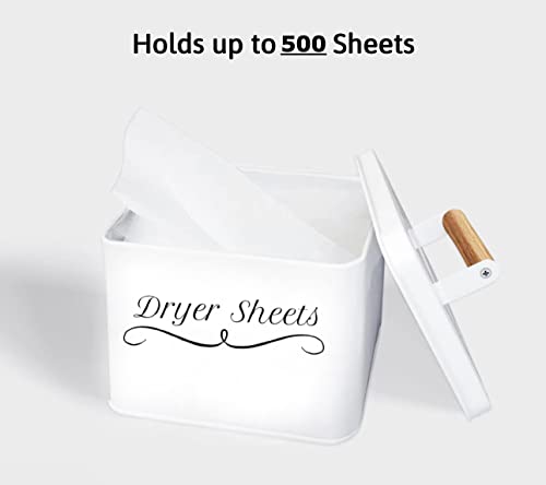 Dryer sheet holder Dispenser Box Container | Modern farmhouse dryer sheet container for laundy room accesories and decor with lid| White
