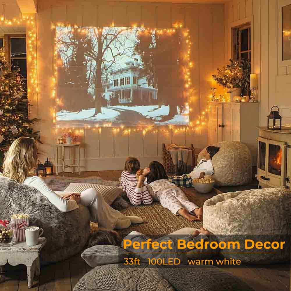 Twinkle Fairy Lights Indoor,66ft 200LED String Lights with USB Plug in,Decorative Lights for Boho Aesthetic, Room Decor Teen Girls, Christmas Tree Wedding Party Bedroom Lights, Warm White