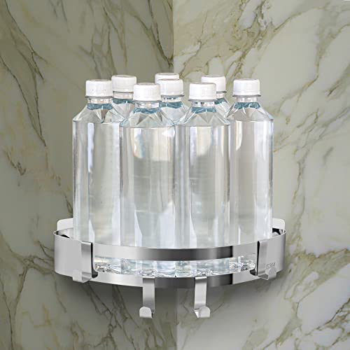 Gueryee 4Pcs Shower Caddy Adhesive Replacement, Screw Free Sticker for Shower Caddy Corner Shlef, Shower Adhesive Hooks with Strong Sticky, Seamless Screws for Shower Rack Basket Heavy Duty.