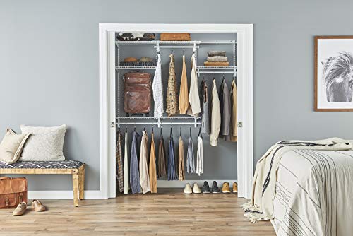ClosetMaid 2091 ShelfTrack 7Ft. To 10Ft. Adjustable Closet Organizer Kit, White & 8808 Adjustable Closet Organizer, 4 ft to 6 ft, White