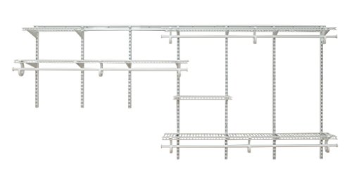 ClosetMaid 2091 ShelfTrack 7Ft. To 10Ft. Adjustable Closet Organizer Kit, White & 8808 Adjustable Closet Organizer, 4 ft to 6 ft, White