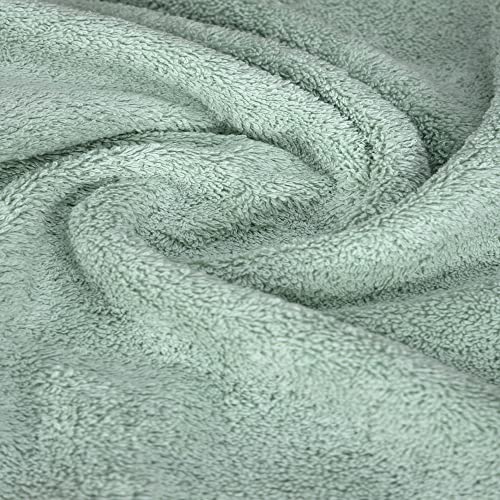 AZTEC NATURALS Monogrammed Towels, Personalized Gift, Luxury Turkish Genuine Cotton Washcloth, 2 Pack Washcloth Set, Green