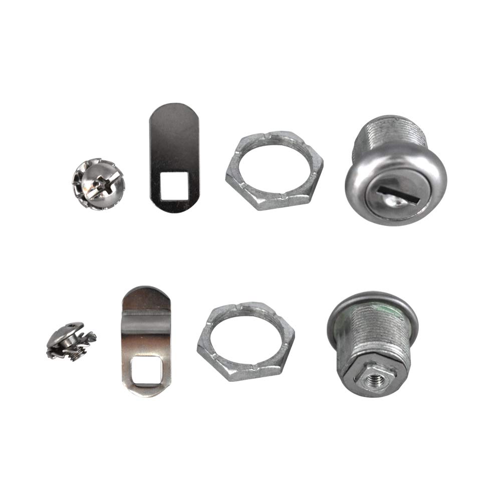 2Pcs Cabinet Cam Lock Keyed Alike Tool Box Locks 5/8" Cylinder for Truck Pickup Tool Box Vending Machine Drawer Tool Box Mailbox ATM Locks Replacement