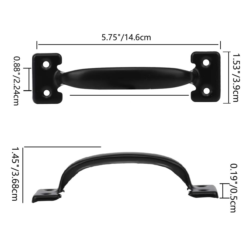 HOME MASTER HARDWARE Wood Gate Hardware Set- Heavy Duty 6" Gate Tee Hinge,Pull Set Gate Hardware Kit with Screws for Outdoor Fence Swing Gate Black Finish