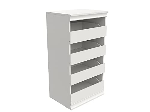 ClosetMaid 4561 Modular Closet Storage Stackable Unit, 4-Drawer, White & 4557 Modular Closet Storage Stackable Shelf Unit, 40.29-inch H x 21.39-inch W x 15.91-inch D, White