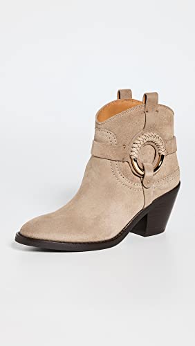 See by Chloe Women's Hana Booties, Dark Beige, Tan, 8 Medium US